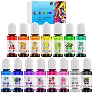 Epoxy Resin Pigment - 15 Color Liquid Epoxy Resin Dye - Highly Concentrated Epoxy Resin Colorant for Resin Coloring Art, DIY Jewelry Making Supplies - AB Resin Coloring for Paint, Crafts - 10ml Each