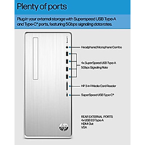 HP Pavilion Desktop Computer PC, AMD Ryzen 7 Processor, AMD Radeon Graphics, 16 GB SDRAM, 512 GB PCIe SSD, Windows 11 Pro OS, 9 USB Ports, High-Performance Wi-Fi & Bluetooth, (TP01-2062,2022)