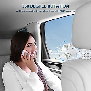 SMARTDEVIL Upgraded Stroller Fan, 3 Speed Portable Clip on Stroller Fan for Baby, 4000mAh Personal Car Seat Fan with Flexible Tripod, Dual 360° Rotatable, for Treadmill, Camping, Bike (White)