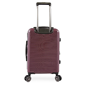 Brookstone Luggage Nelson Spinner Suitcase, Plum, Carry-On
