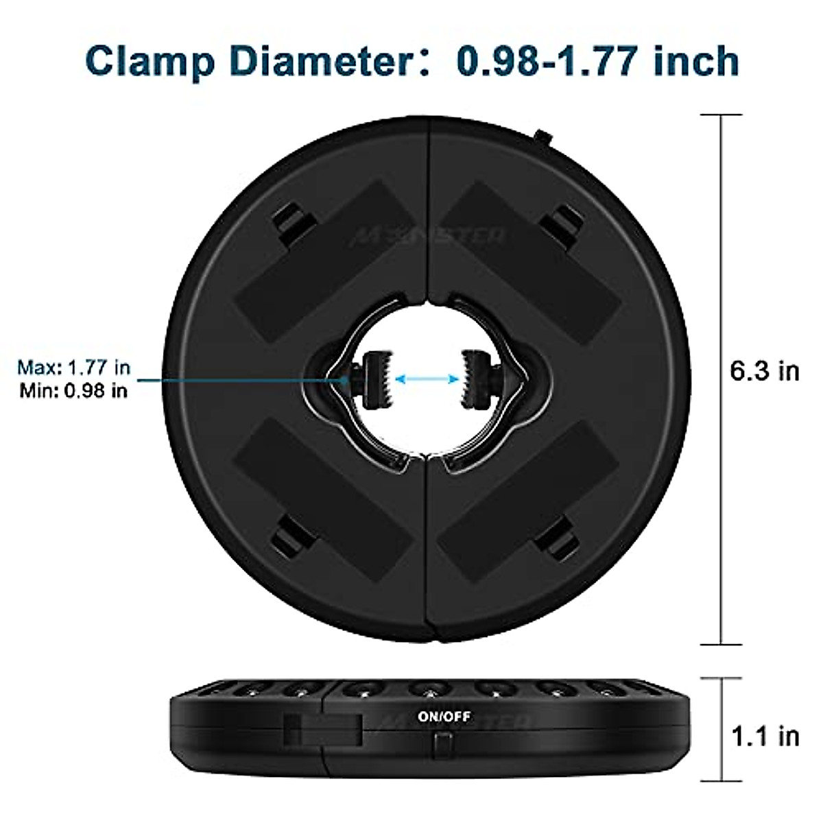 Simple Deluxe Patio Umbrella 3 Brightness Modes Cordless 28 LED Clip Clamp Pole Lighting at 200 lumens Camping Tent Yard Garden Lawn Cantilever Pool