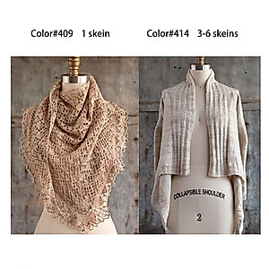 Yarn Ave Manos Fino Extrafine Merino Wool Silk Blend Hand Dyed Yarn, 100g/3.5oz Space Dyed Knitting Yarn for Shawl Pullover Cardigan (#435)