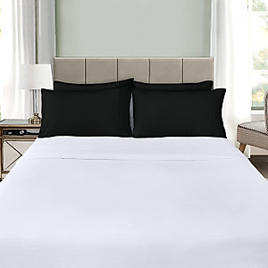 Utopia Bedding Queen Pillow Cases - Pack of 4 - Envelope Closure - Soft Brushed Microfiber Fabric - Shrinkage and Fade Resistant Pillow Covers Queen Size 20 X 30 Inches (Black)