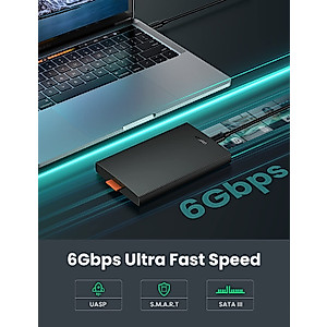 UGREEN USB C Hard Drive Enclosure USB C 3.1 Gen 2 to SATA Adapter for 2.5" SATA SSD HDD 6Gbps High-Speed Support UASP SATA III Compatible with MacBook Pro Air WD Seagate Toshiba Samsung Hitachi