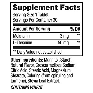 OLLY Relaxing Sleep Fast Dissolve Tablets, 3mg Melatonin, Vegan, Apple Berry - 30ct