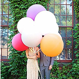 Giant Balloons 36-Inch White Balloons (Premium Helium Quality) Pkg/6, for Birthdays Wedding Photo Shoot and Festivals Christmas and Event Decorations