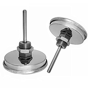 2 Pack BBQ Grill Temperature Gauge, 3 inch Dial Face Charcoal Barbecue Grill Smoker Thermometer Gauge