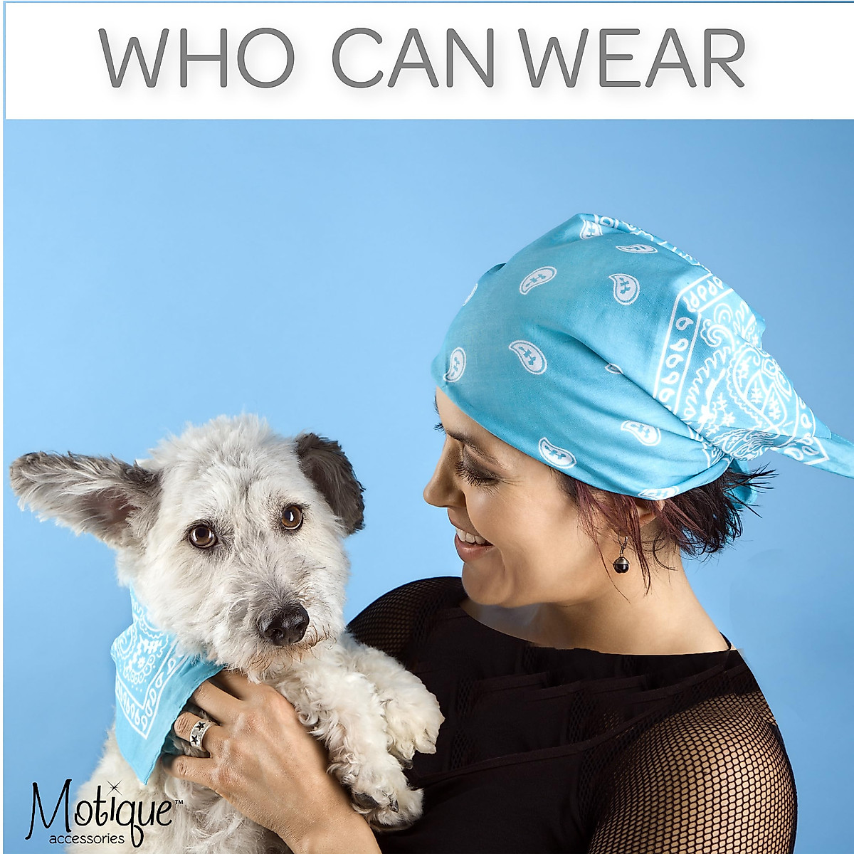 Motique Accessories Set of 3 Navy Large Cotton Paisley Bandanas