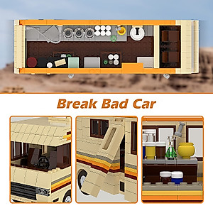 VONADO Break Bad RV Building Blocks Kit, Breaking Car Building Blocks Model, Creative Car Bus Blocks Set, Movie Fans Collectible Toy Gifts, New 2023 (692PCS)