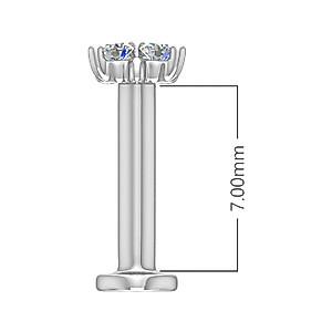 FINEROCK 0.03 Carat 3-Stone Diamond Nose Pin Stud in 18K White Gold