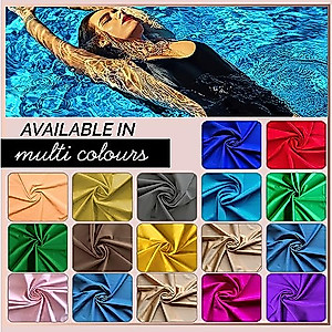 Nylon Spandex Fabric | Shiny | Swimwear Fabric | Tricot Milliskin | 60" Wide | 4-Way Stretch, 20% Spandex | Sportswear, Activewear (Royal Blue - Shiny, 1 Yard)