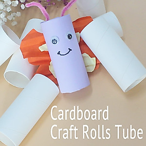 suituts 40 Pack Cardboard Tubes Bulk Craft Roll Tubes, Empty Toilet Paper Rolls For Craft DIY Art,1.6X3.9 Inch Craft Tubes Come with 100 Sheets Colorful Paper and 80 Pieces Wiggle Eyes (White)