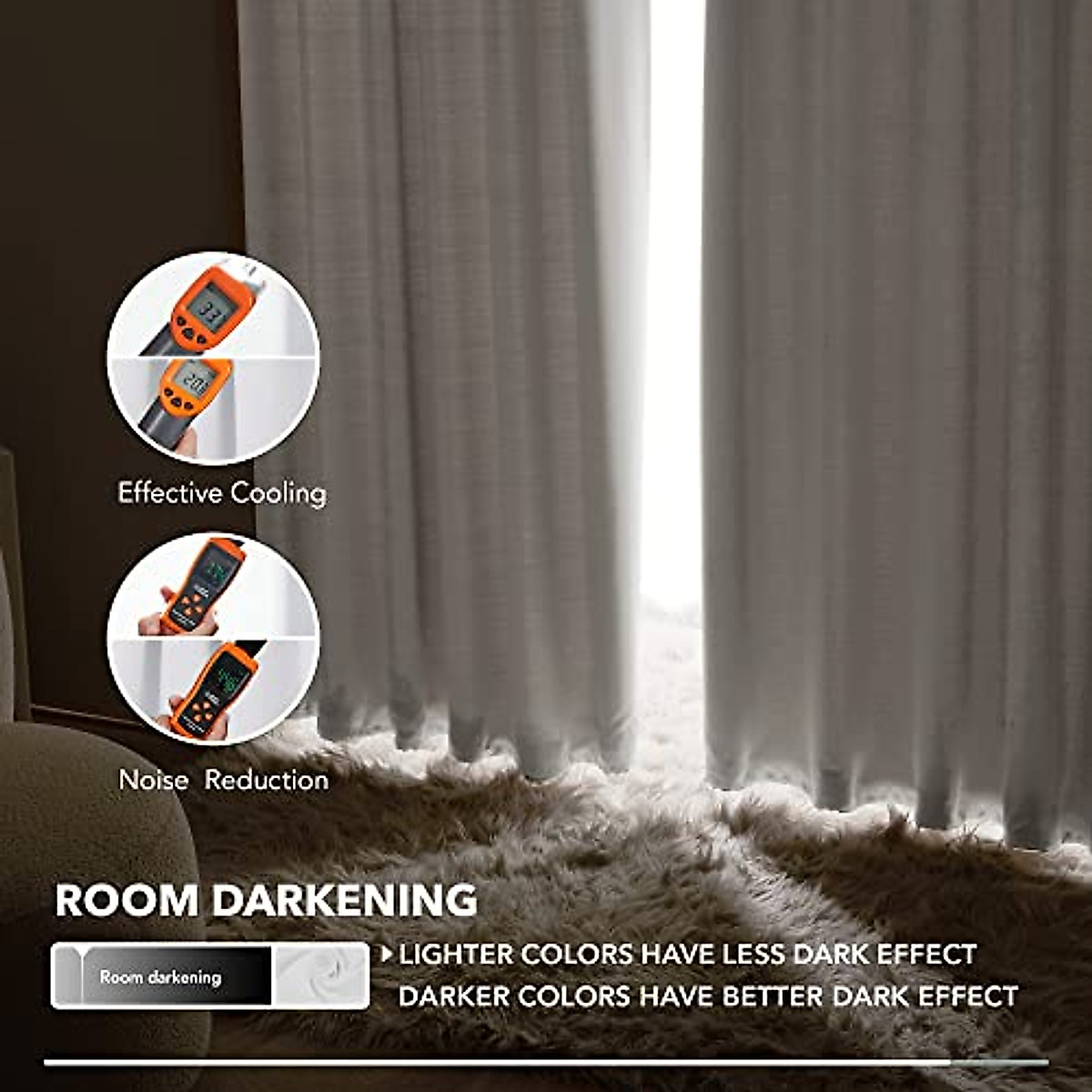 Deconovo Pure White Curtains for Living Room, Back Tab and Rod Pocket Curtain for Bedroom 84 Inches Long, 52x84 Inch, 2 Panels