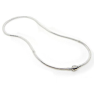 NicelyFit Snake Chain Necklace Silver Plated fit Pandora Charms Beads Jewelry (50CM/19.5 Inch)