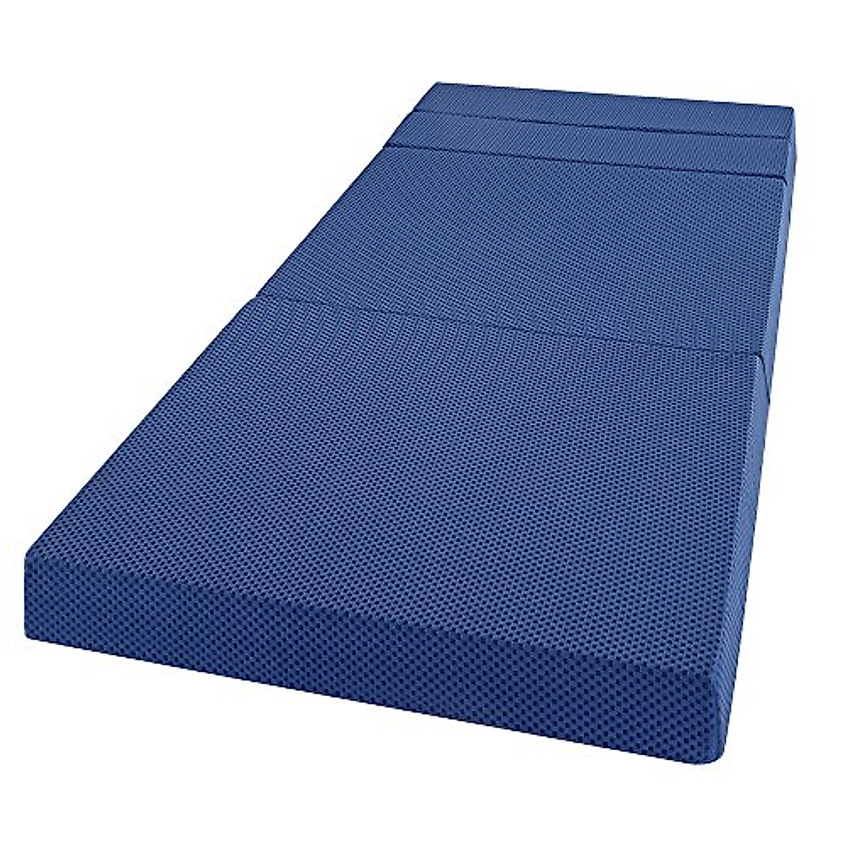 Sleeplace 4 Inch Multi-Foldable I-Gel infused Memory Foam Topper， Blue, Twin XL size