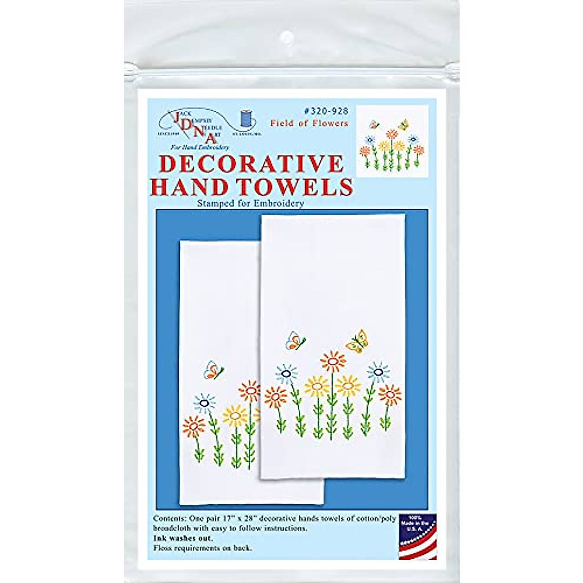 Jack Dempsey Hand Towel DECORATIV Field of, White