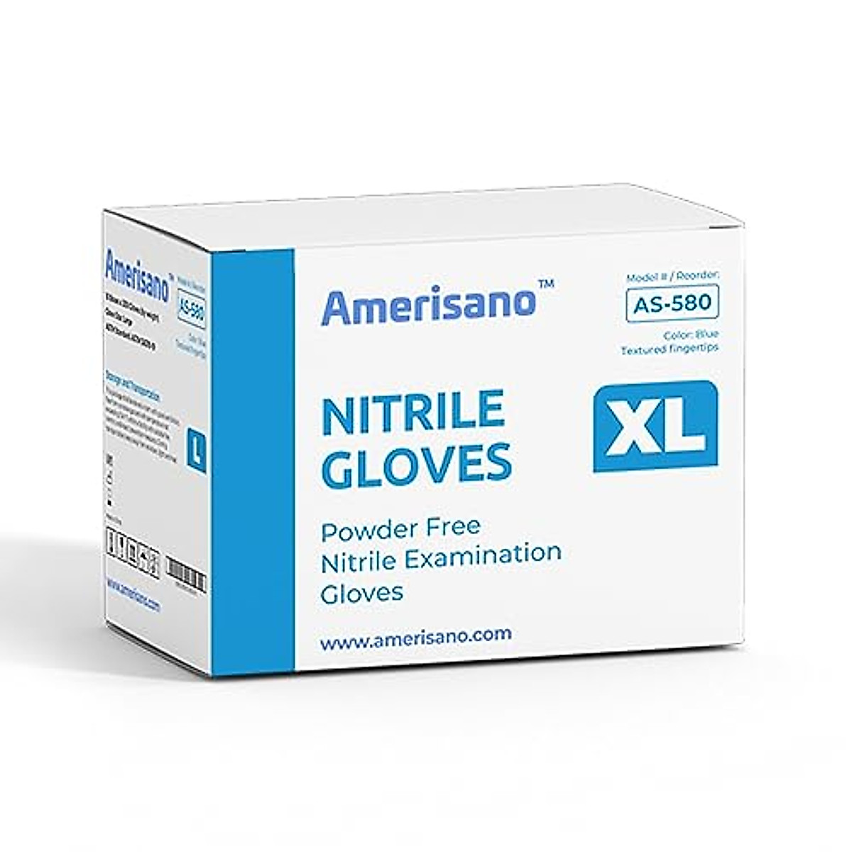 Amerisano 100% Nitrile Exam Gloves | Medical Grade, 510(k), Exceptional tactile sensitivity, Latex & Powder Free, 3 mil, Non-Sterile | Blue (Pack of 2000, X-Small)