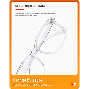 TIJN Unisex Stylish Square Non-Prescription Eyeglasses Glasses Clear Lens Women Men Eyewear