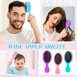 100 Mini Wet Hair Brush Bulk Travel Detangling Brush Soft Bristles Dry Wet Hair Brush Kids Small Hair Brush for Women Most Hair Types Glide Through Tangles with Ease Knots without Tears (Colorful)