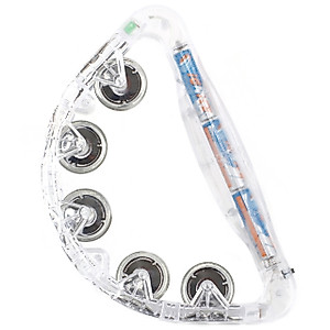 Flashing Panda LED Light-Up Flashing Tambourine, Clear, Multicolor lights, Large