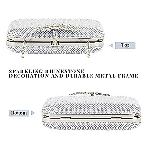 Oweisong Women’s Sparkly Evening Clutch Handbag Rhinestone Crystal Wedding Purse Sequin Glitter Shoulder Bag for Party