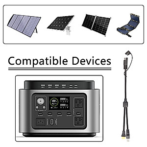 CERRXIAN 0.5m SAE to DC 7909 & XT60 Extension Cable,14 AWG SAE to XT60 Female + DC 8mm Solar Panel Connector Conversion Cable for Battery RV Portable Power Station Solar Generator