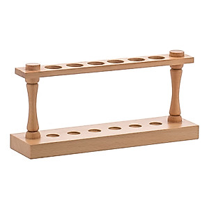 EISCO Wooden Test Tube Rack - Accommodates 6 Tubes, up to 22mm - 9.75" Wide - Premium Polished Wood Construction