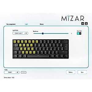 Mizar MZ60 Luna Mechanical Gaming Keyboard | 60% Keyboard 62 Key ANSI US Layout | RGB LED Backlit | Anti Ghosting NKRO | Progammable Macro Keys | Hotswap Gateron Optical Blue Switches | White