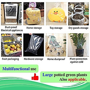 Sirozi 3 Pack Plant Protection Film Cover, 44" x 27.5" Winter Transparent Plant Freeze Protection Bags Outdoors Garden Greenhouse Plant Frost Cover Bags