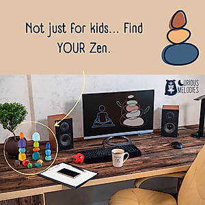 Curious Melodies Wooden Toys Stacking and Balancing - Advanced Small River Rocks | Nature Toy Block Sets