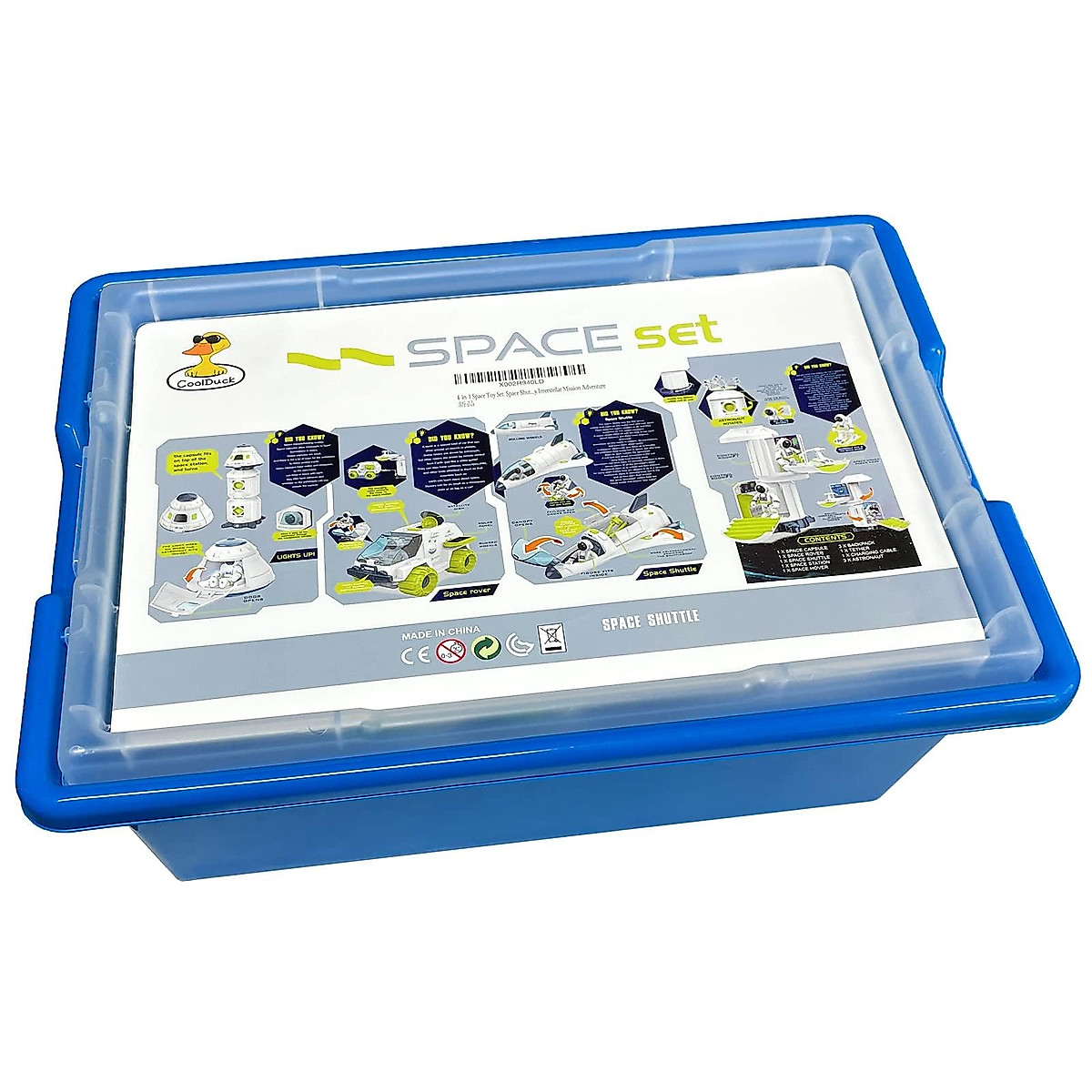 COOLDUCK Space Toy Set for Boys Girls, Kids' Play Spaceships, Space Shuttle, Space Capsule, Space Rover, Space Station, Astronauts Figure, Rocket Toys for Any Interstellar Mission Adventure