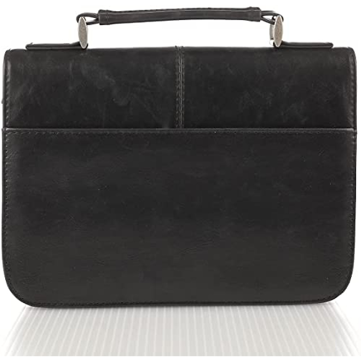 Personalized Custom Bible Cover for Men Forro símil Cuero placa Fe Negro Christian Gift for Father, Brother, Son, Grandpa, Grandson Laser Engraved Imprinting Your Text Name (Grande)