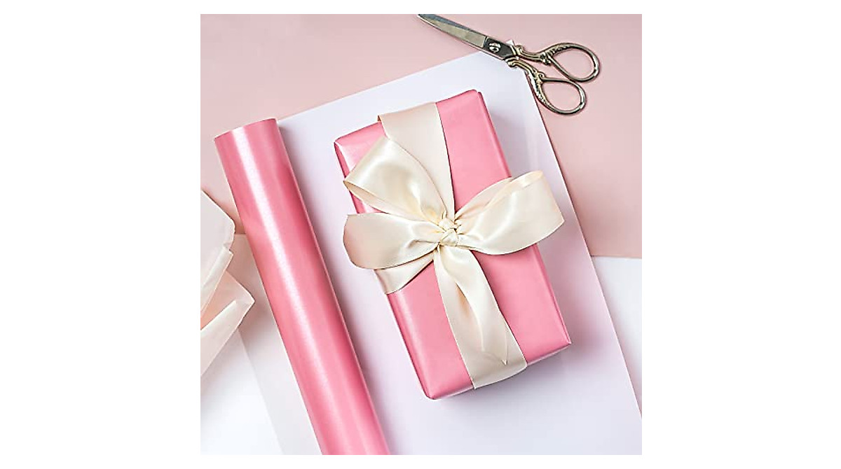 Pink Pearlized Wrapping Paper Roll – 17" x 33'