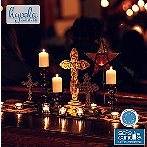 HYOOLA Ivory Pillar Candles 3x6 Inch - Unscented Pillar Candles - 12-Pack - European Made