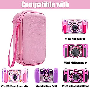 co2CREA Hard Case Replacement for VTech Kidizoom Duo / Duo DX / Duo Deluxe / Twist / Pix / Pix Plus Selfie Camera (Pink Case)