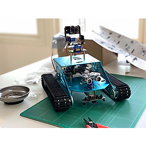 Yahboom AI Robot Kit Tank Chassis for Raspberry Pi 4B Camera Starter Kit Python Programmable Electronic Science Project DIY Smart Car Robotics for 16+ (Without Pi 4B)