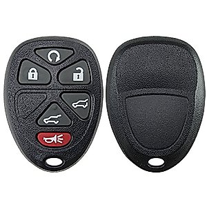 KeylessOption Replacement 6 Button Keyless Entry Remote Key Fob Shell Case and Button Pad for OUC60270
