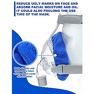 24 Pack Mask Liners Full Face Reusable Soft Mask Covers Reduce Air Leaks and Blisters Washable Cushion Covers Compatible with Most Full Face Masks (Blue)