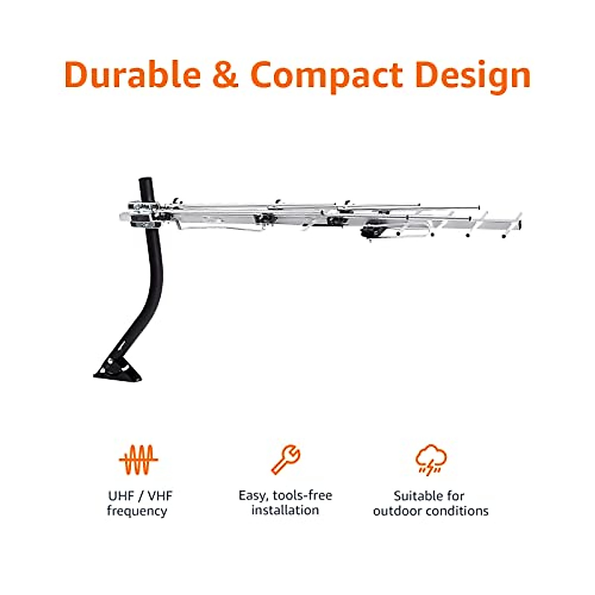 Amazon Basics HDTV Digital Outdoor TV Antenna with Mounting Pole