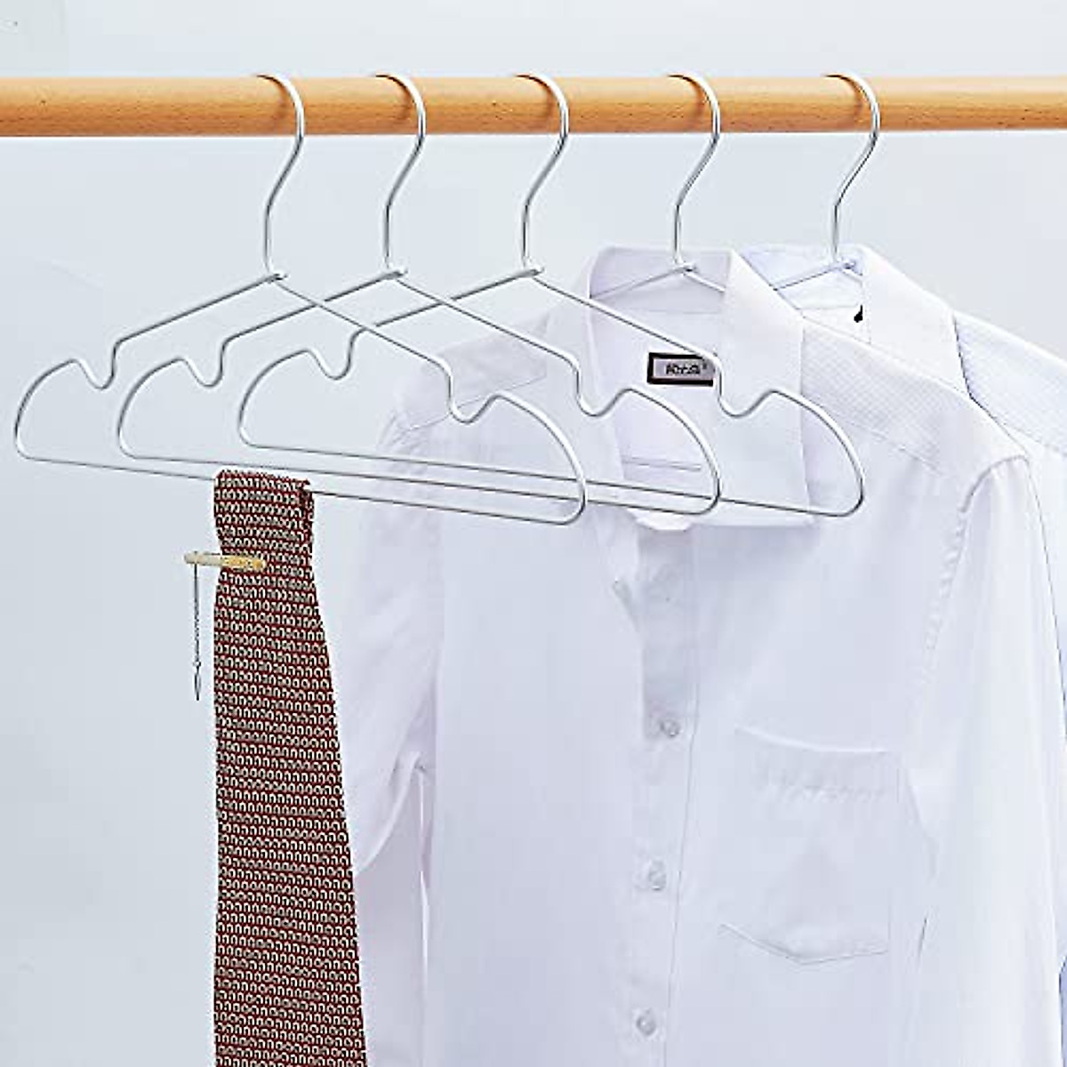 Aluminum Metal Hangers ,10 Pack Strong Heavy Duty Hanger for Shirt,Coat Suit,Lightweight Ultra Thin Space Saving Hangers