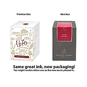 J. Herbin 1670 Anniversary Inks - Gold Sheen 50 ml Bottled - Rouge Hematite (Dark Red Ink)