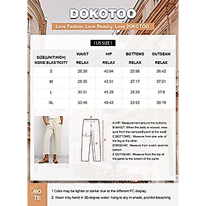 Dokotoo Womens Comfy Casual Loose Stretch Drawstring Tie Elastic Waist Solid Jogging Jogger Work Office Wide Leg Pants Sweatpants for Women with Pockets Khaki Medium
