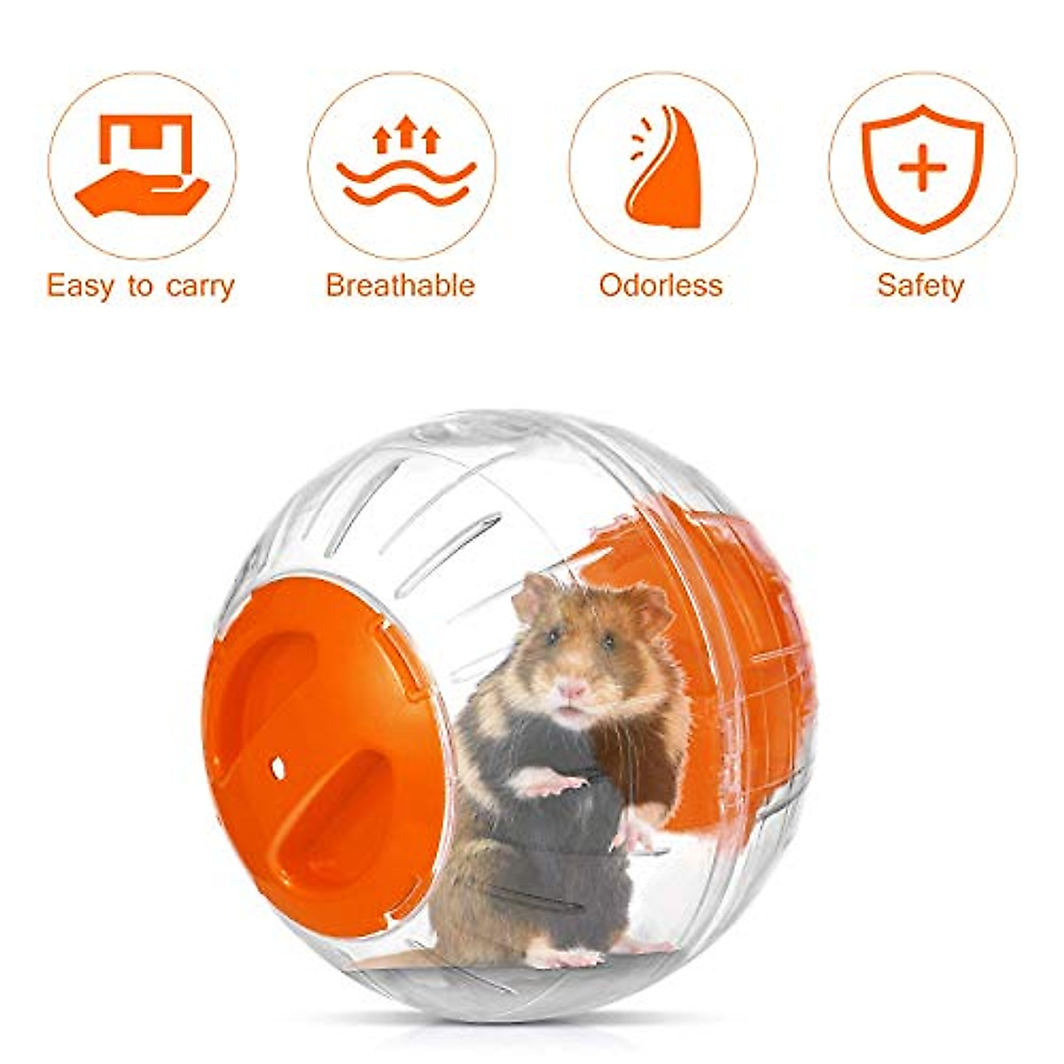Silent Hamster Ball 5.9 inch with Stand Transparent Running Activity Exercise Ball Toy Small Animals Cage Accessories