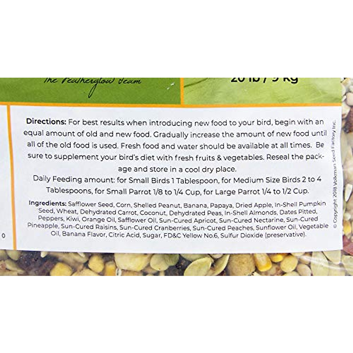 Volkman Seed Featherglow Parrot Treat 4lb