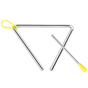 EASTROCK Triangle Instrument 3 Packs 4 5 6 Inch Percussion Instrument Set Hand Percussion Triangles with Striker