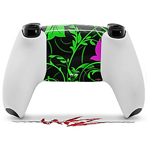 WraptorSkinz Skin Wrap compatible with Sony PS5 DualSense Controller Twisted Garden Green and Hot Pink (CONTROLLER NOT INCLUDED)