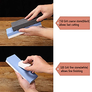 Angerstone Dual Grit Coarse/Fine Flattening Stone Set - Two Sharpening Stones Flattener - Whetstone Fixer with Grooves for Re-Levelling Any Whet stones， Oil Stones， Waterstones