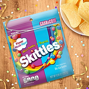 SKITTLES Mash-Ups Wild Berry and Tropical Candy, 9-Ounce Bag