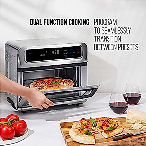 CHEFMAN Air Fryer Toaster Oven XL 20L, Healthy Cooking & User Friendly, Countertop Convection Bake & Broil, 9 Cooking Functions, Auto Shut-Off 60 Min Timer, Nonstick Stainless Steel, Shade Selector