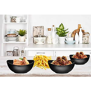 Bruntmor 26 Oz white Porcelin Ceramic Square Soup Bowls Set of 6, Large White Soup Bowls For Kitchen, Side Dish, Soup, Cereal,ice ice cream and Salad, Perfect for Christmas eve